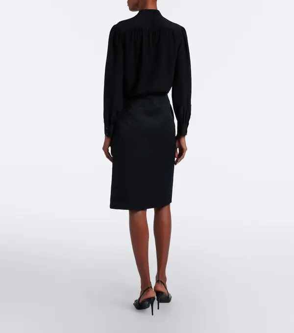 Gucci Gg Jacquard Pencil Skirt