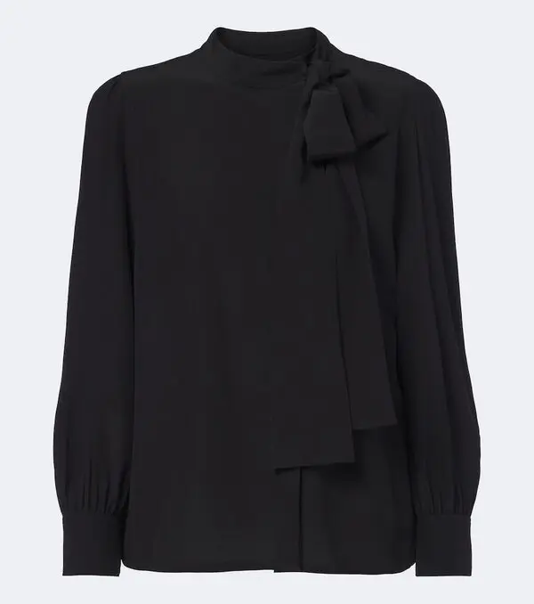 Gucci Tie-neck Silk Crêpe De Chine Blouse - Black