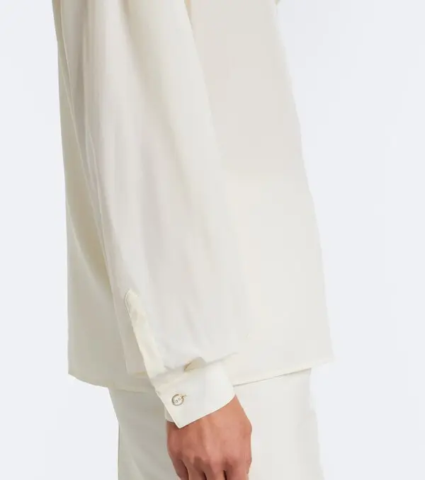 Gucci Tie-neck Silk Crêpe De Chine Blouse - White