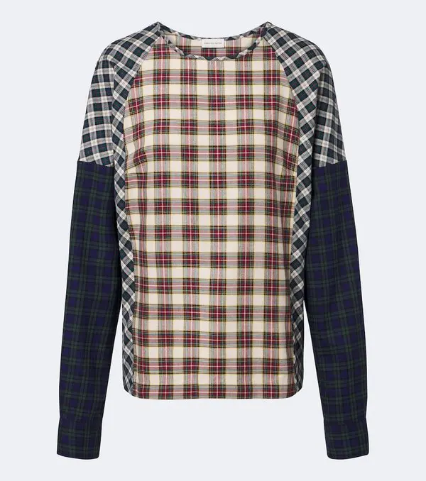 Dries Van Noten Checked Cotton Flannel Top - Multicoloured
