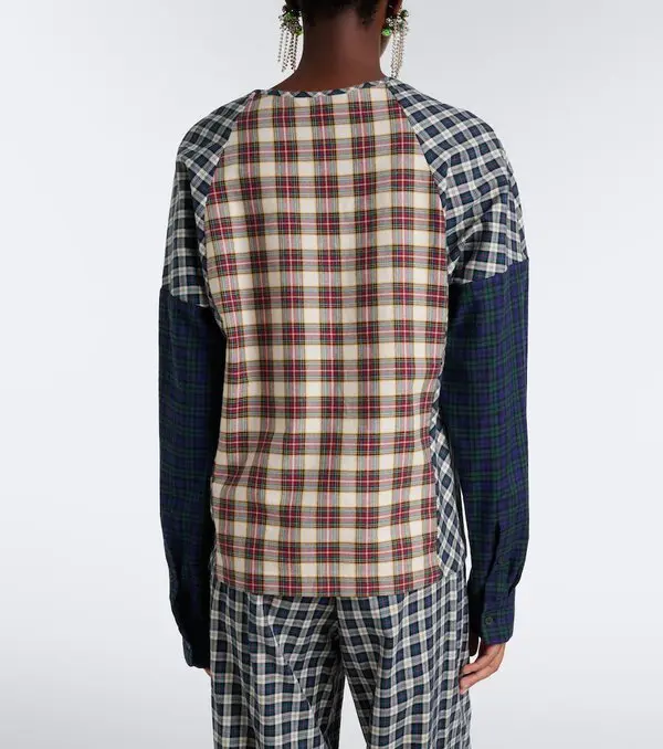Dries Van Noten Checked Cotton Flannel Top