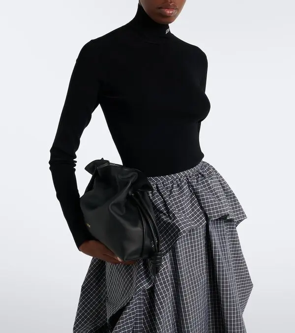 Loewe Double L Ribbed-knit Turtleneck Top