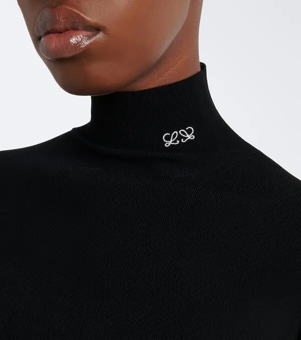 Loewe Double L Ribbed-knit Turtleneck Top