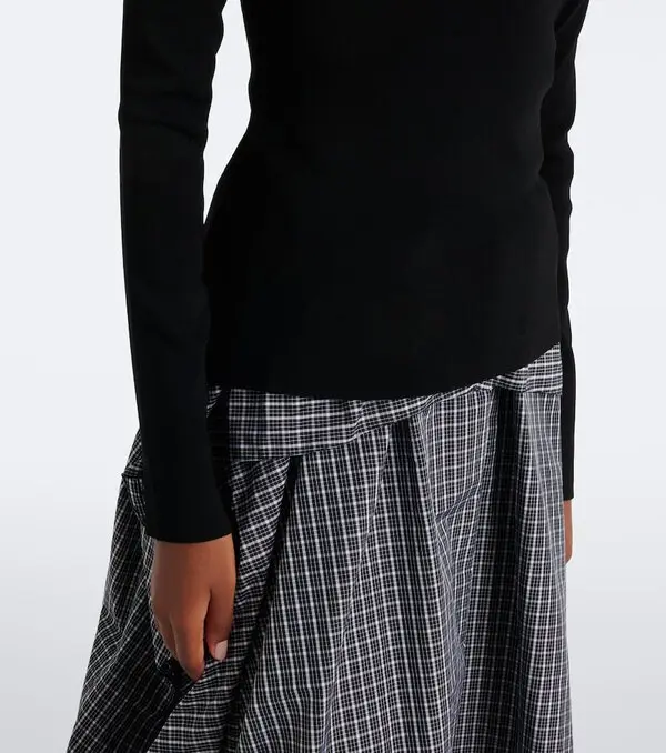 Loewe Double L Ribbed-knit Turtleneck Top