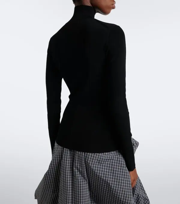 Loewe Double L Ribbed-knit Turtleneck Top
