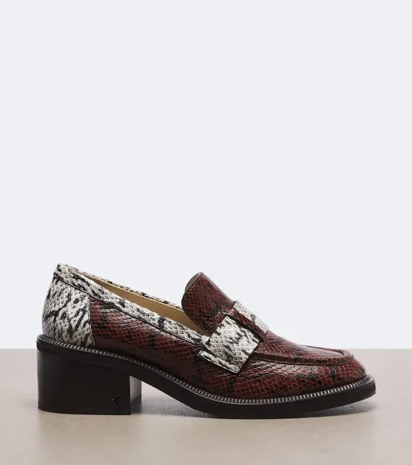 JIMMY CHOO Tylor Snake-effect Leather Loafer Pumps