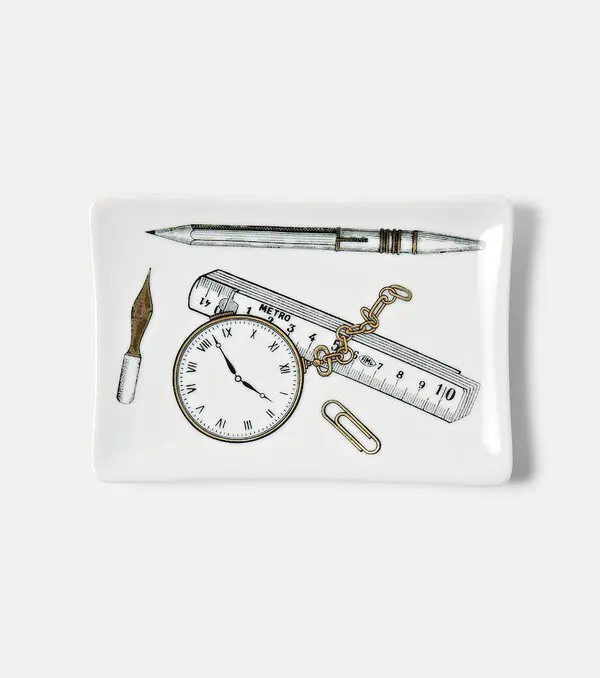 FORNASETTI Oggetti Sparsi Porcelain Decorative Tray - White