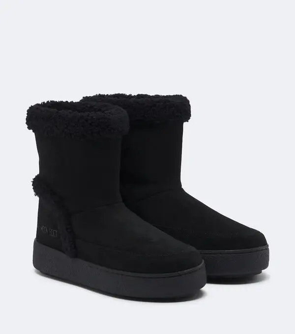 Moon Boot Ltrack Tina Suede Ankle Boots - Black