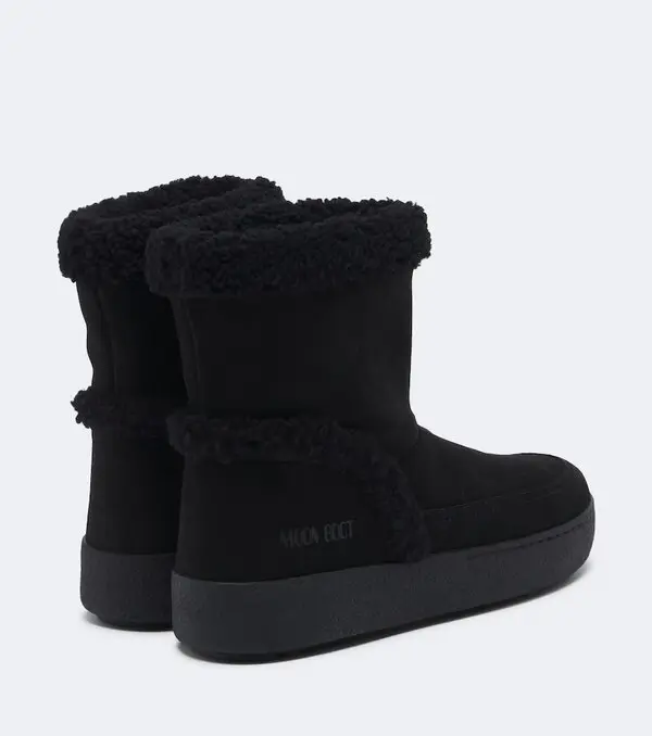 Moon Boot Ltrack Tina Suede Ankle Boots - Black