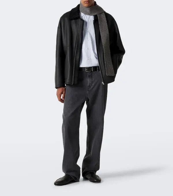 Auralee Ribbed-knit Cashmere Scarf - Grey