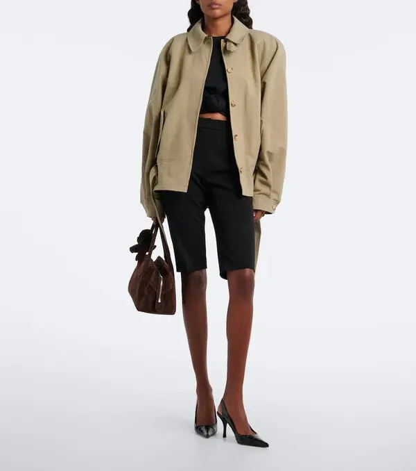 Magda Butrym Belted Cotton Jacket - Green