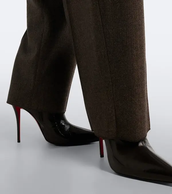 CHRISTIAN LOUBOUTIN Miss Z Patent Leather Ankle Boots