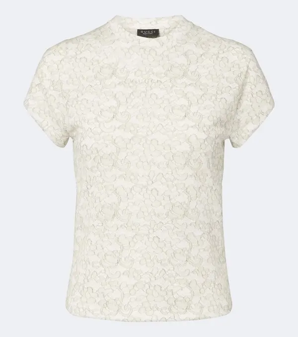 Gucci Lace Printed Cotton T-shirt