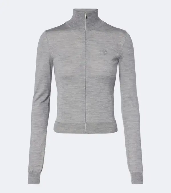Gucci Wool And Silk Zip-up Sweater