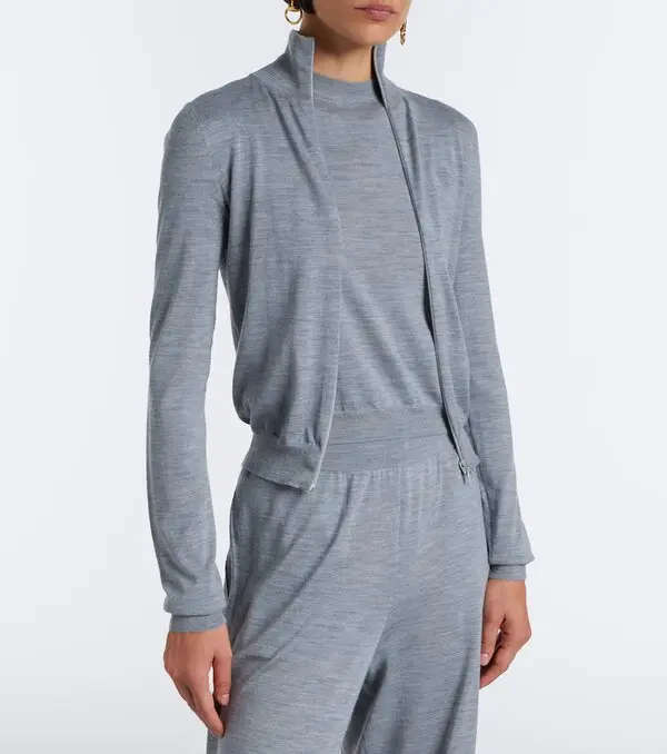 Gucci Wool And Silk Zip-up Sweater