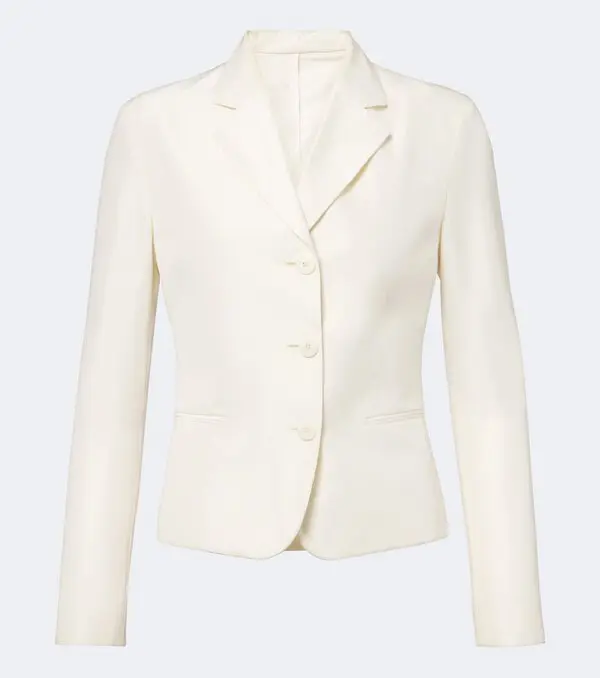 Gucci Single-breasted Silk Faille Blazer - White