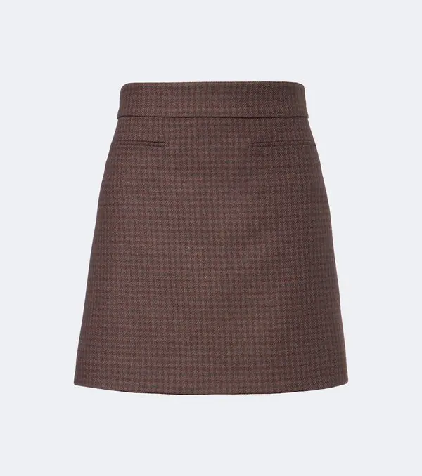 Gucci Checked Wool-blend Miniskirt