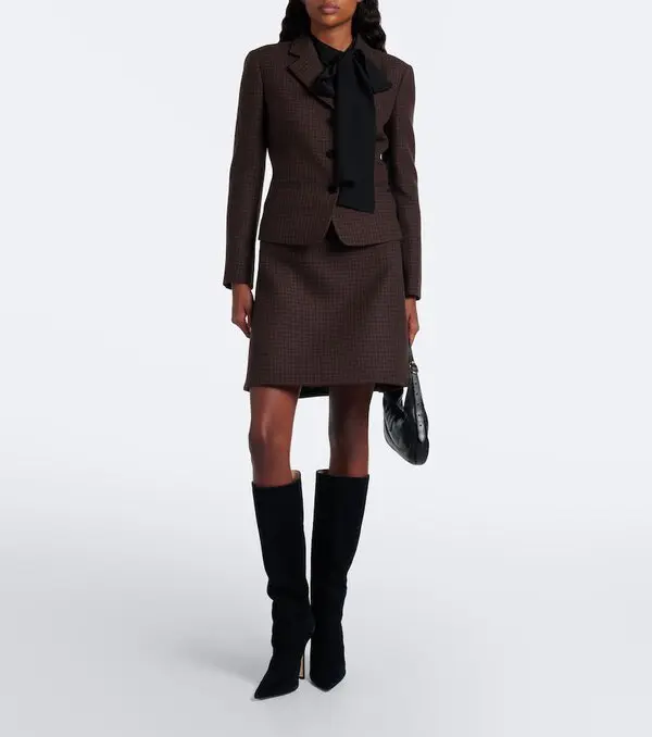 Gucci Checked Wool-blend Miniskirt