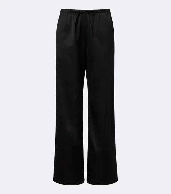 Dries Van Noten Satin Wide-leg Pants - Black
