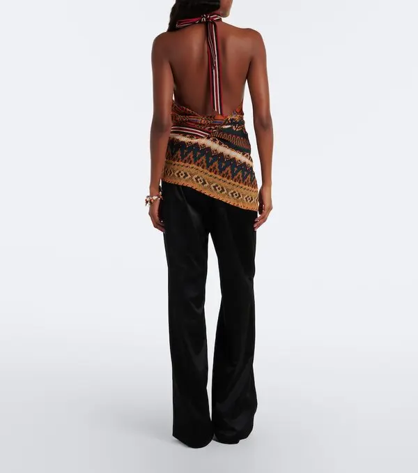 Dries Van Noten Satin Wide-leg Pants - Black