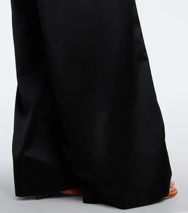 Dries Van Noten Satin Wide-leg Pants - Black