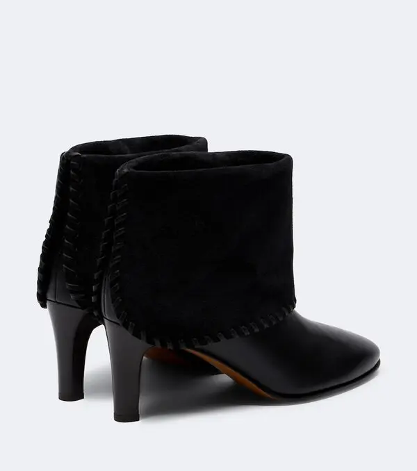 Zimmermann Alchemy Suede-trimmed Leather Ankle Boots