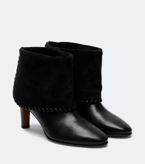 Zimmermann Alchemy Suede-trimmed Leather Ankle Boots - Black