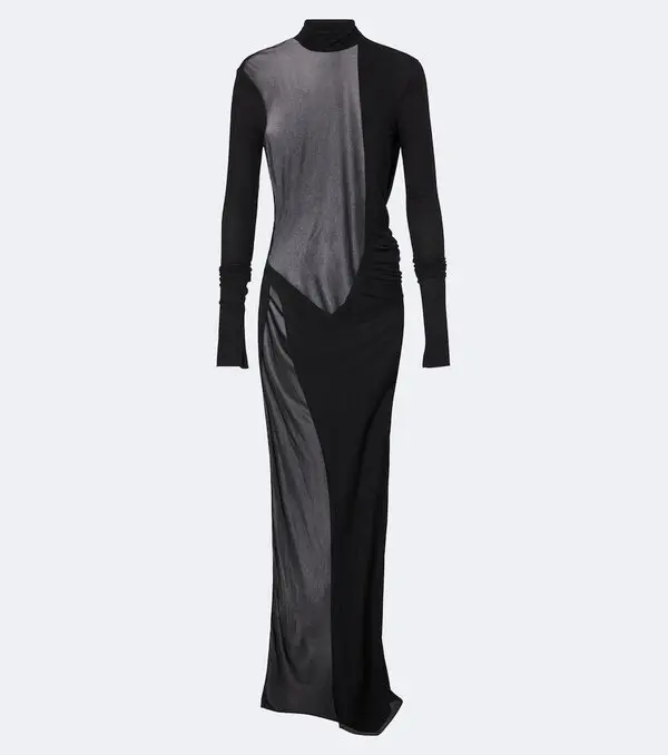 Gucci Open-back Crêpe Jersey Maxi Dress - Black