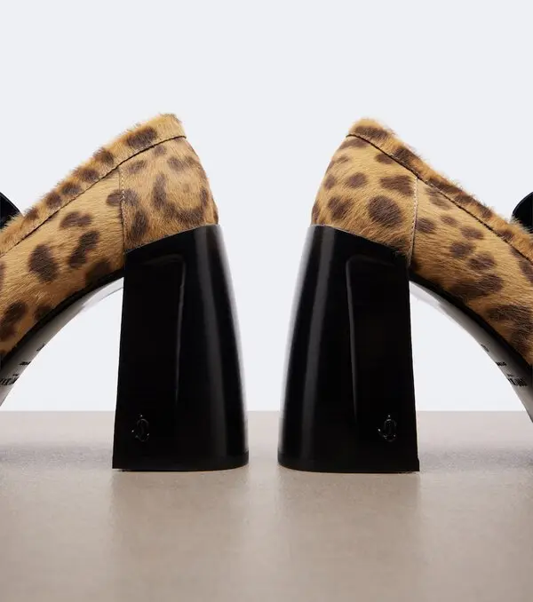 JIMMY CHOO Tylor Leopard-print Calf Hair Loafer Pumps - Multicoloured