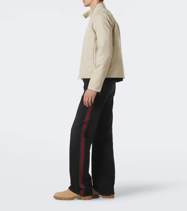Gucci Web Stripe Suede Desert Boots