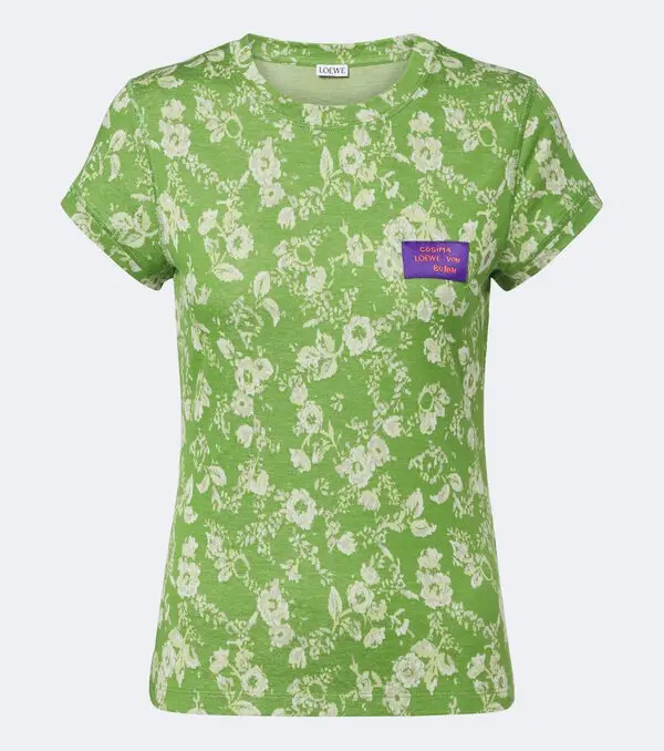 Loewe X Cosima Von Bonin Floral Cotton T-shirt - Green