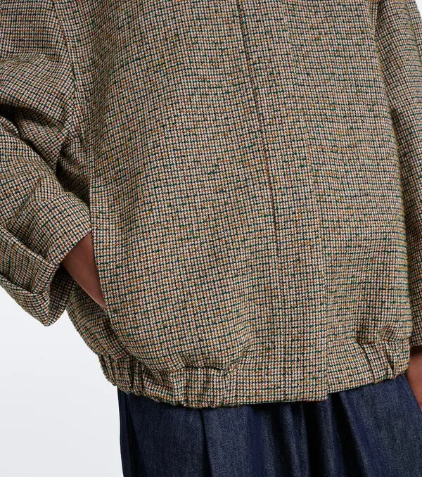 Dries Van Noten Checked Bomber Jacket - Beige