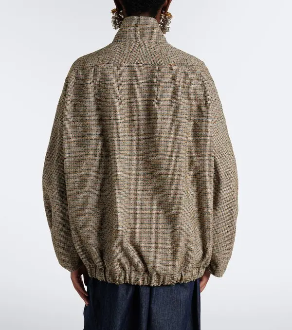 Dries Van Noten Checked Bomber Jacket - Beige