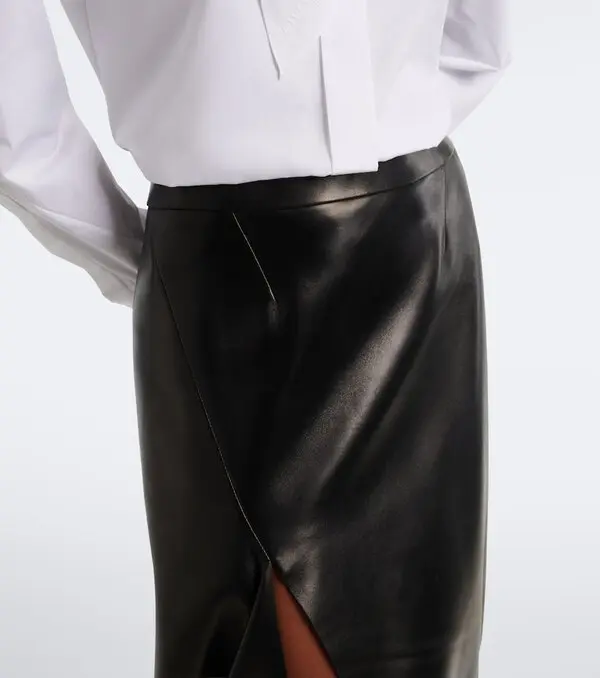 Givenchy Asymmetric Leather Maxi Skirt
