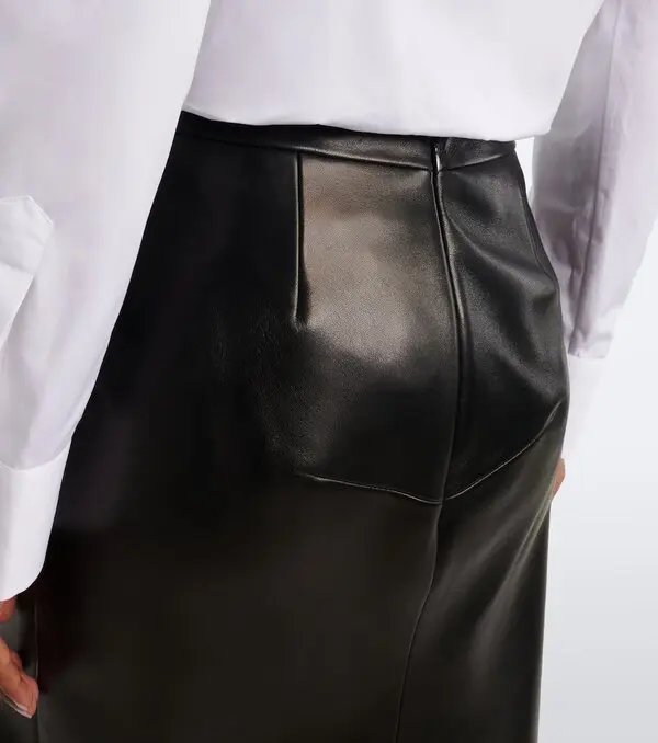Givenchy Asymmetric Leather Maxi Skirt