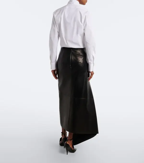 Givenchy Asymmetric Leather Maxi Skirt