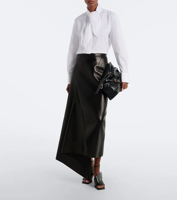 Givenchy Asymmetric Leather Maxi Skirt
