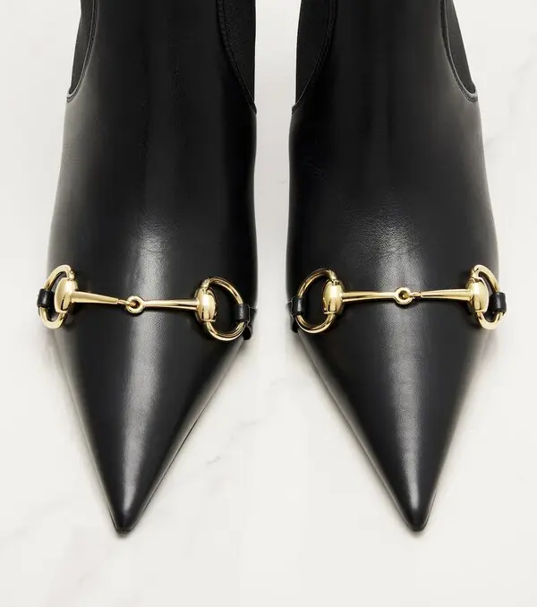 Gucci Donna Horsebit Leather Ankle Boots
