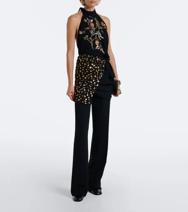 Dries Van Noten Embellished Halterneck Top