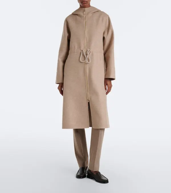 Eleventy Hooded Wool And Cashmere Coat