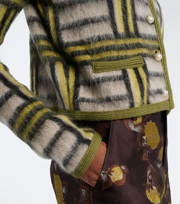 La DoubleJ Kells Check Wool And Mohair-blend Cardigan