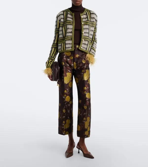 La DoubleJ Kells Check Wool And Mohair-blend Cardigan