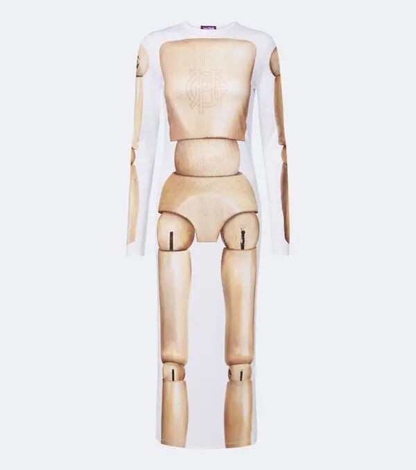 JEAN PAUL GAULTIER Trompe L’œil Jersey Midi Dress - Multicoloured