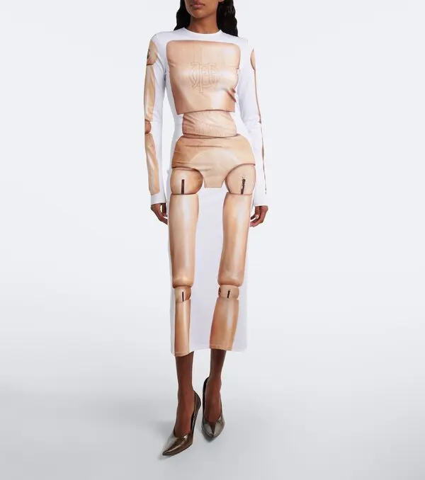 JEAN PAUL GAULTIER Trompe L’œil Jersey Midi Dress