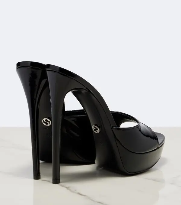 Gucci Julia Patent Leather Platform Sandals