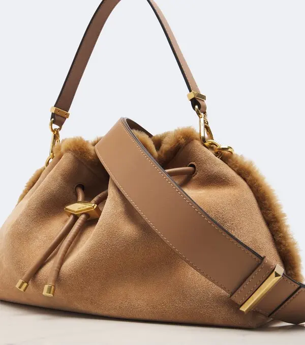 JIMMY CHOO Cinch Medium Suede Shoulder Bag
