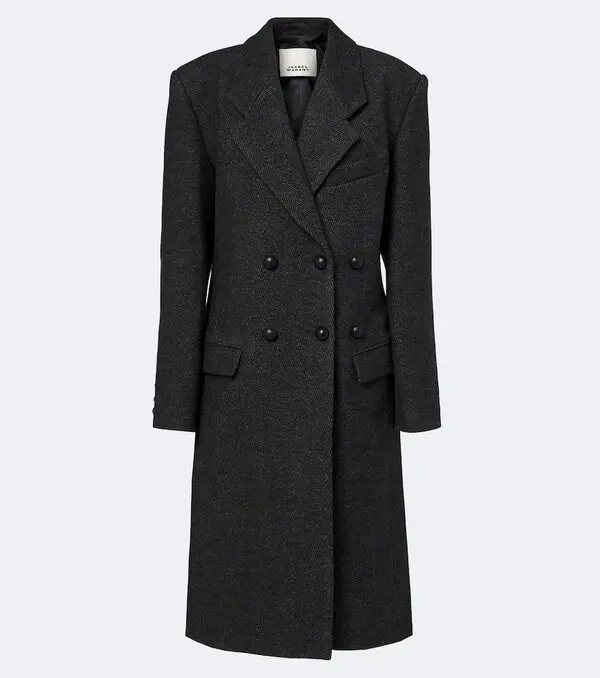 Isabel Marant Étoile Erla Double-breasted Wool And Cotton Coat