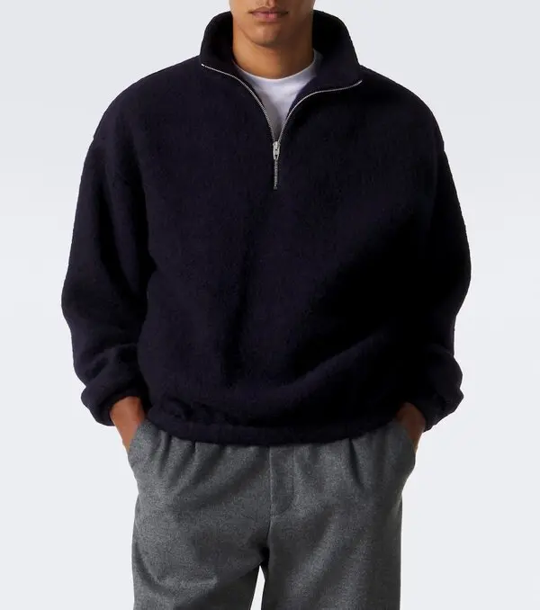 JIL SANDER Wool-blend Half-zip Sweater
