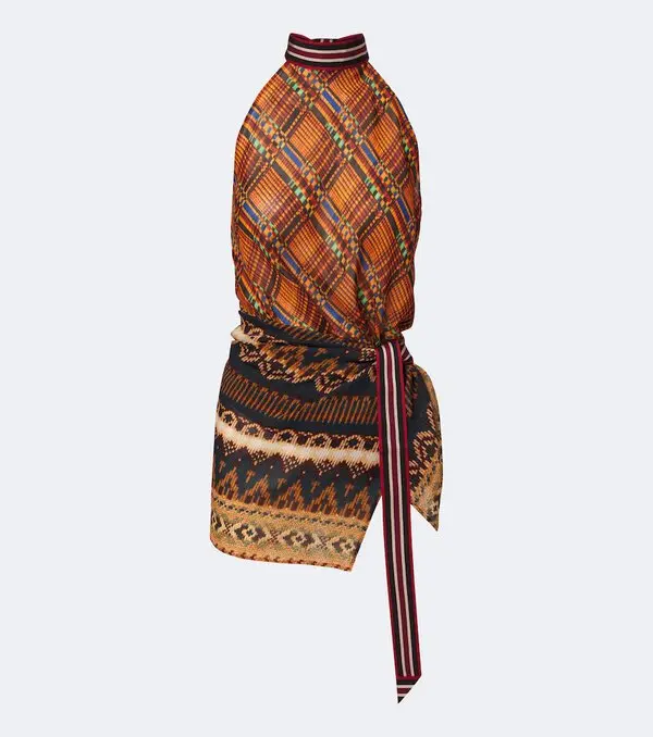 Dries Van Noten Printed Halterneck Top - Multicoloured