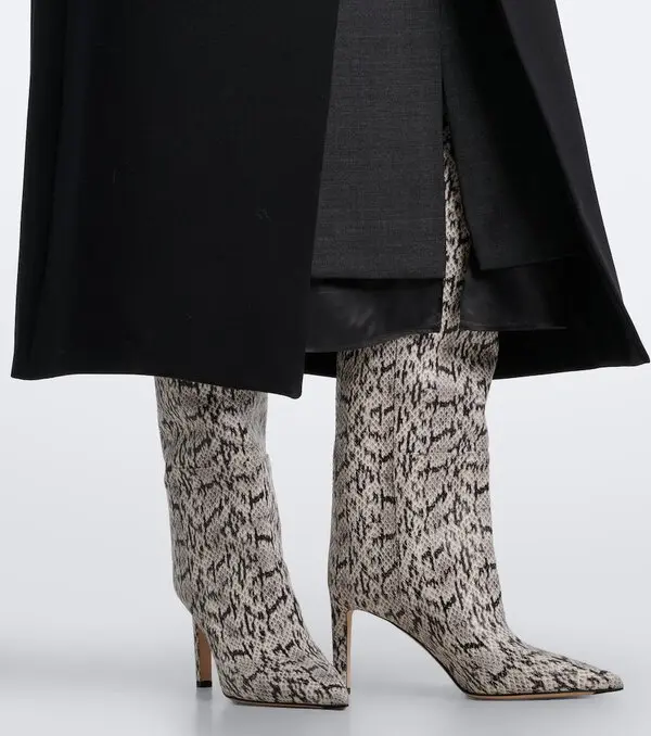 JIMMY CHOO Alizze Snake-effect Leather Knee-high Boots